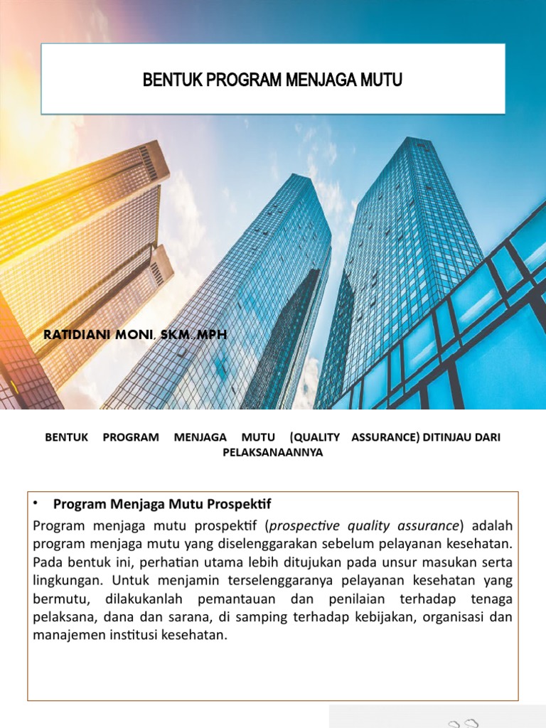 Bentuk Program Menjaga Mutu Pert 15 | PDF