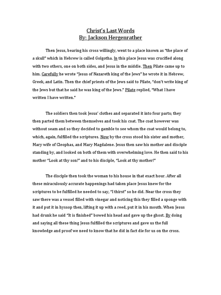 Christ's Last Words and Crucifixion | PDF