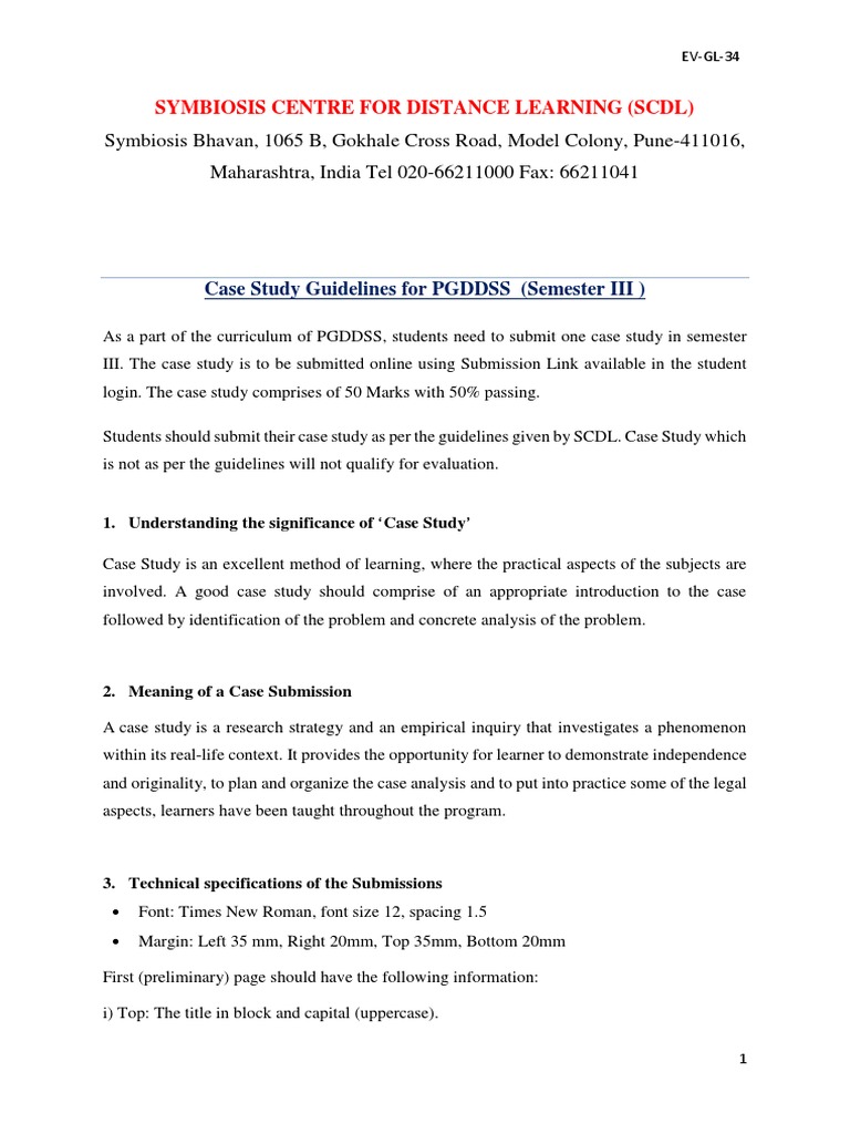 SCDL Case Study Guidelines PGDDSS | PDF | Case Study | Scheme ...