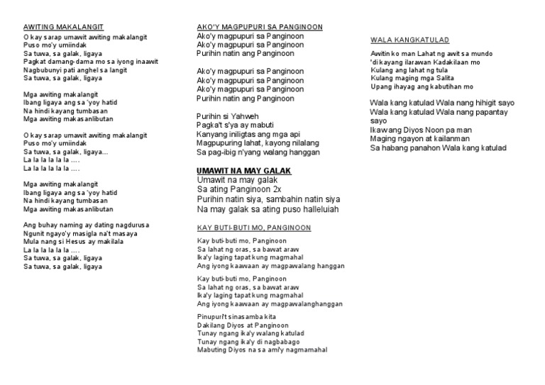 Awiting Makalangit | PDF