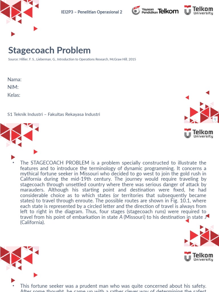 Stagecoach Problem and Dynamic Programming | PDF | Dynamic Programming ...