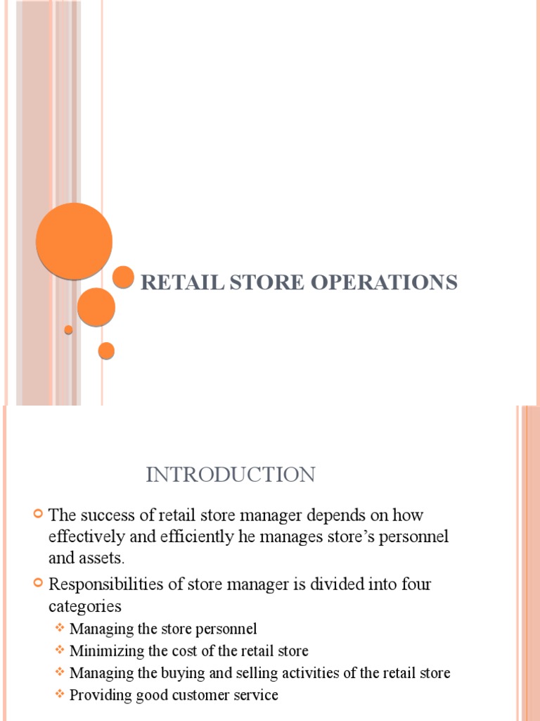 Retail Store Operations | PDF | Retail | Merchandising