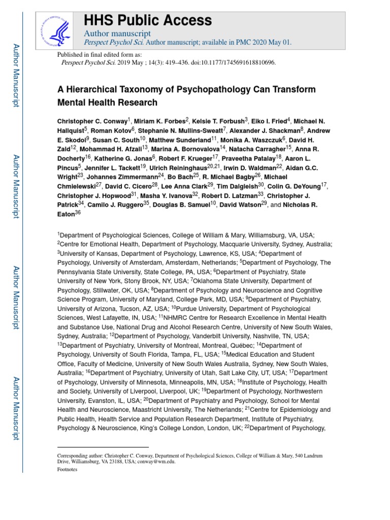 Advancing Mental Health with HiTOP | PDF | Mental Disorder | Diagnostic ...