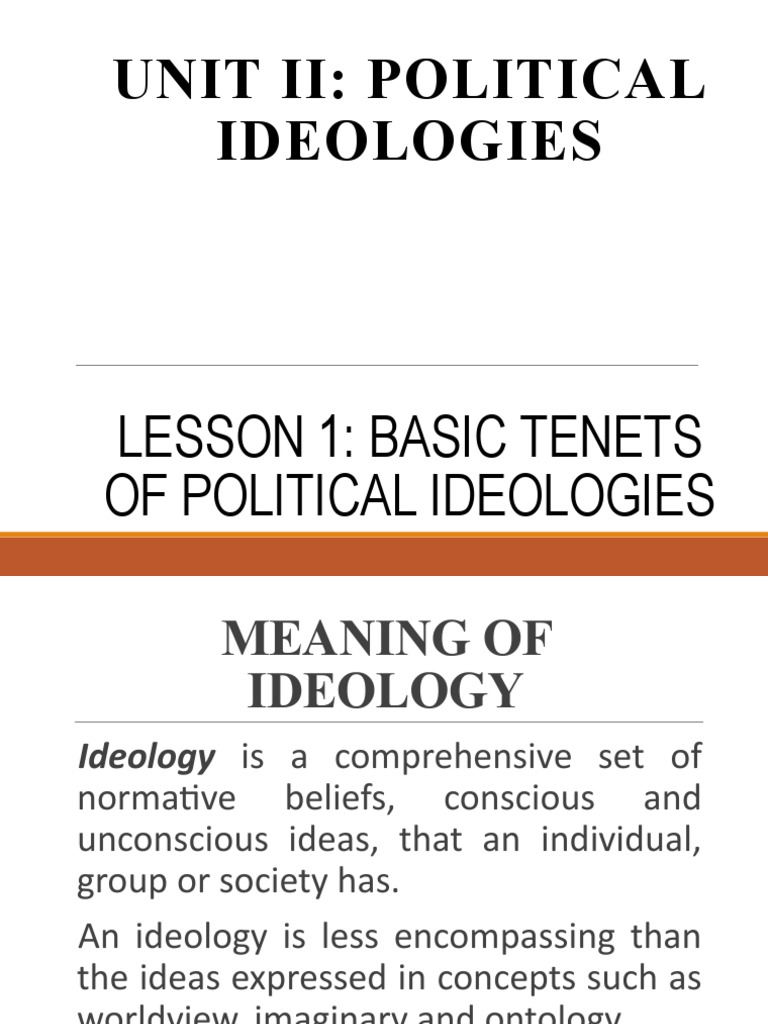 Unit 2 Lesson 1 - Political Ideologies | PDF | Ideologies | Idea