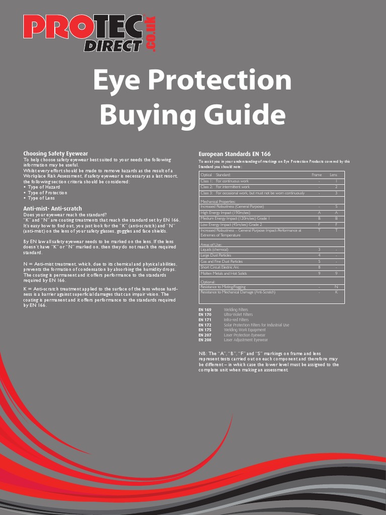 Eye Protection Buying Guide: Choosing Safety Eyewear | PDF ...