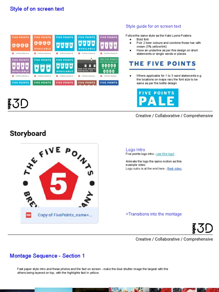 Five Points Vision Video Storyboard - v3 | PDF | Brewery | Beer