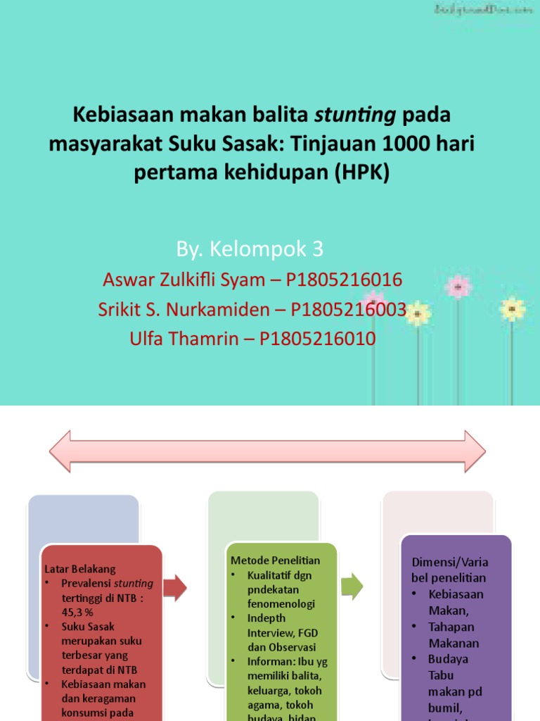 Kebiasaan Makan Balita Stunting Pada Masyarakat Suku Sasak Tinjauan 1000 Hari Pertama Kehidupan ...