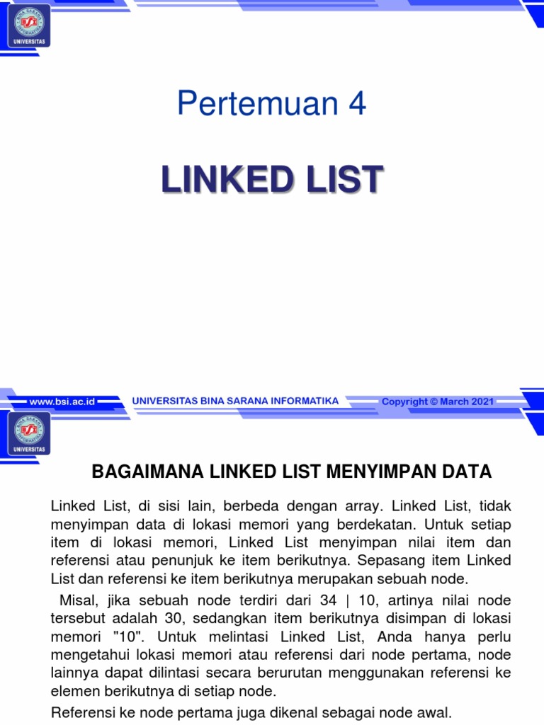Pertemuan 4: Linked List | PDF