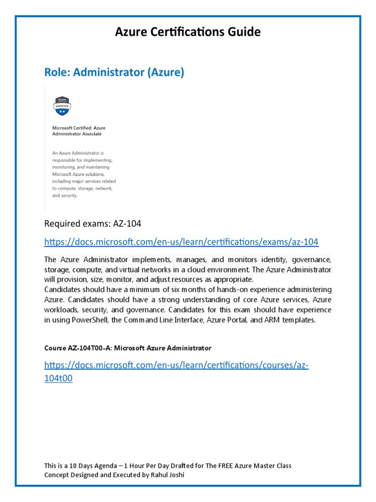 Overview of Azure Certifications Guide | PDF | Microsoft Azure | Cloud ...