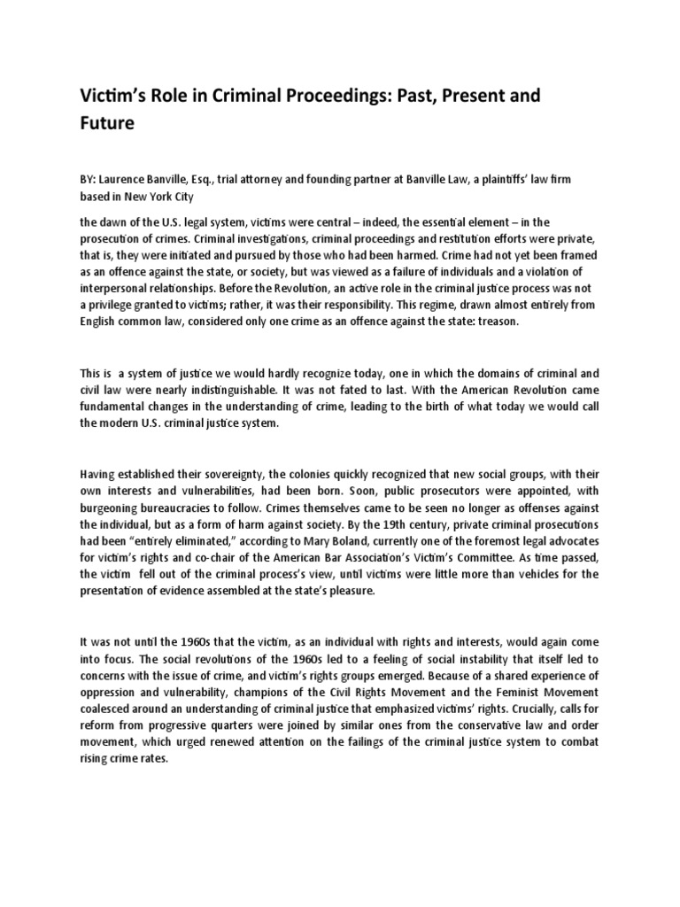 Evolution of Victims' Rights in Justice | PDF | Prosecutor | Criminal ...