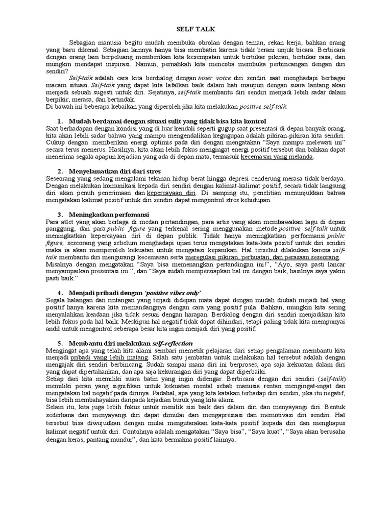 Self Talk | PDF