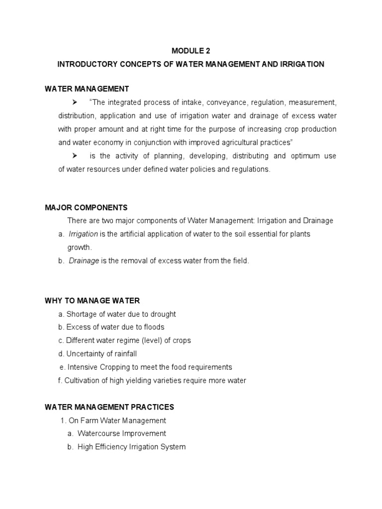Water Management and Irrigation Concepts | PDF | Ice | Precipitation