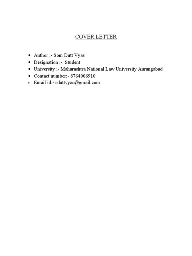 Cover Letter | PDF