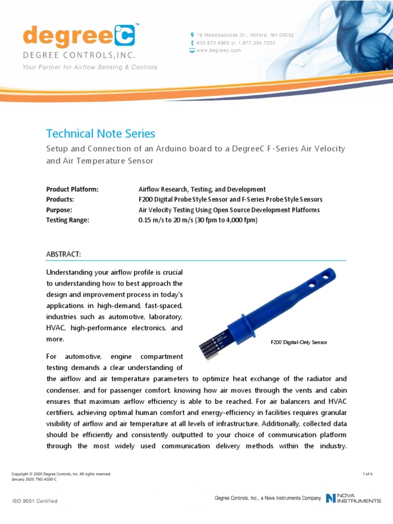 Tns As00 C Arduino Setup For F Series Sensors Pdf Arduino 2410