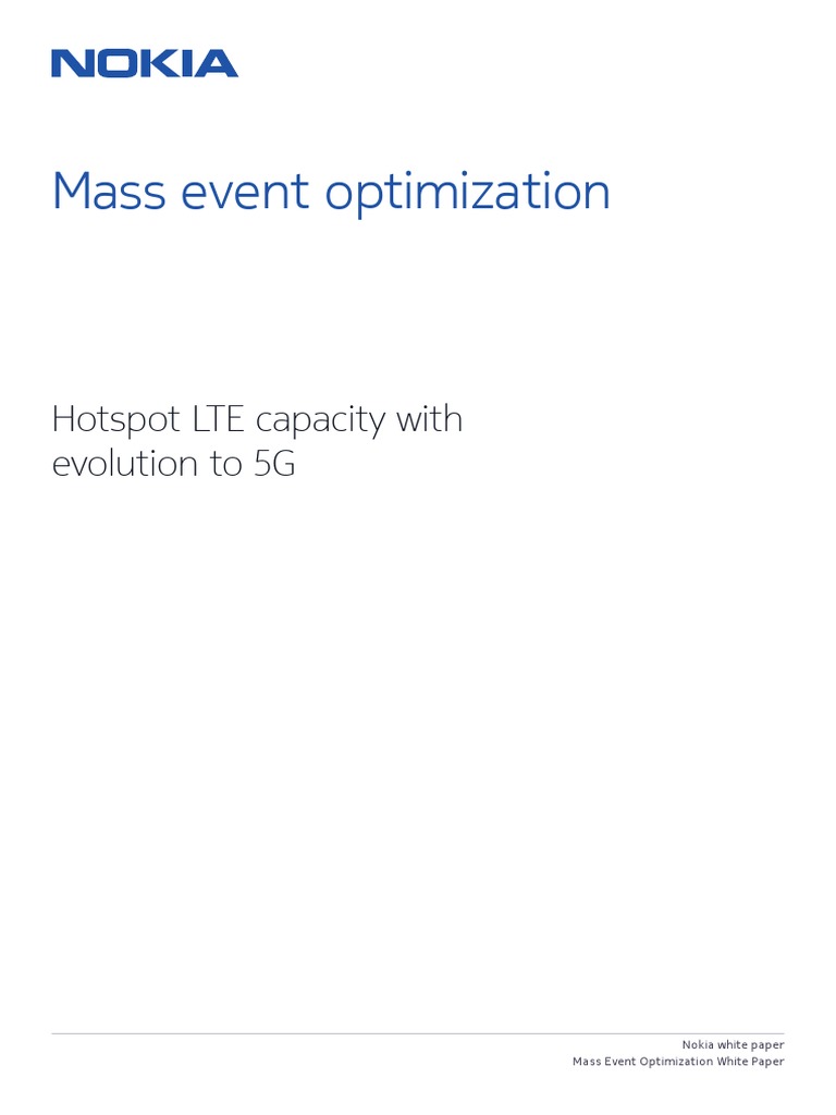 Nokia Mass Event Optimization White Paper en | PDF | Spectral Density | Lte (Telecommunication)
