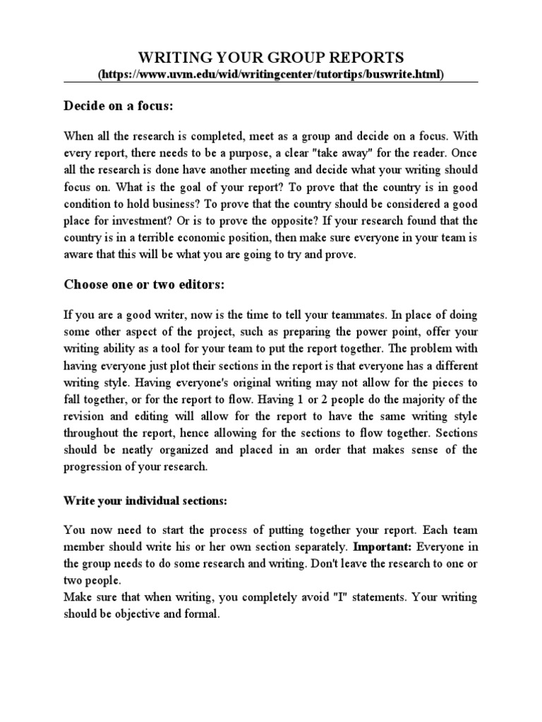 Writing Your Group Reports | PDF | Communication | Cognition