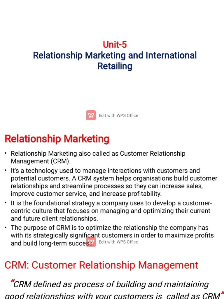 09 Retail Management | PDF | Customer Relationship Management | Retail