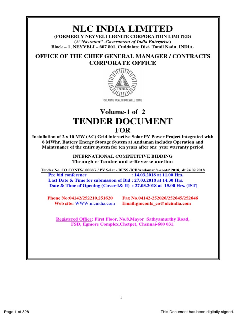 NLC Tender | PDF | Public Key Certificate | Consortium