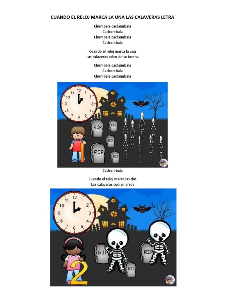 Cuando El Reloj Marca La Una Las Calaveras Letra | PDF