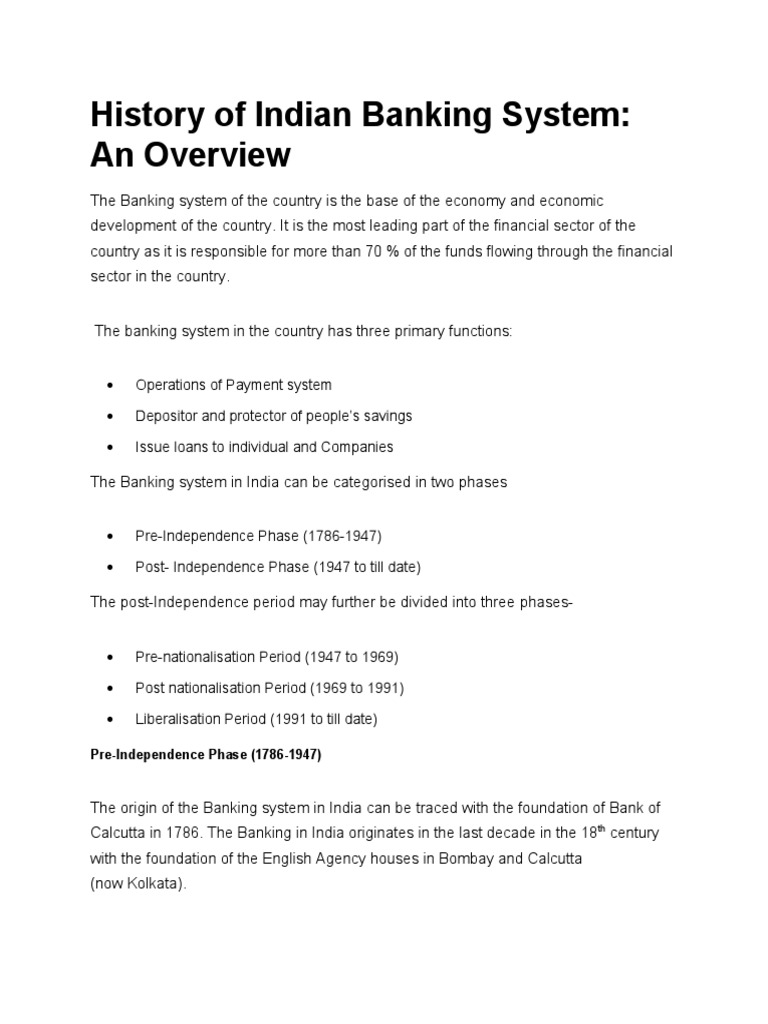 History of Indian Banking System | PDF | Reserve Bank Of India | Banks