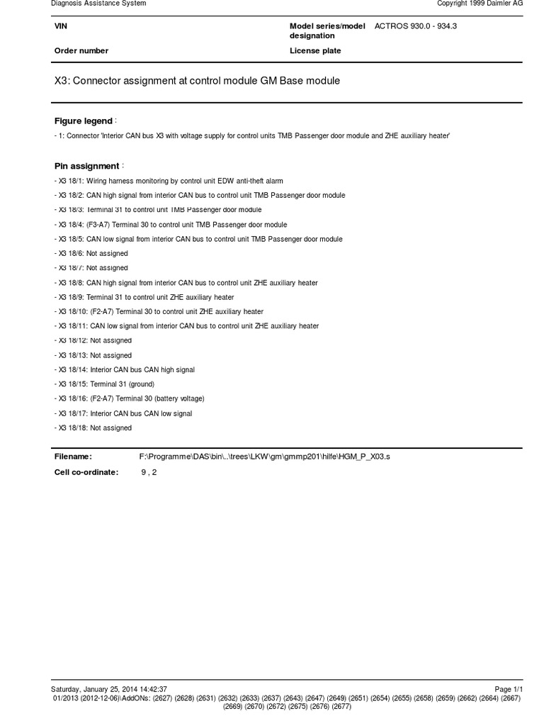 X3: Connector Assignment at Control Module GM Base Module: Figure ...
