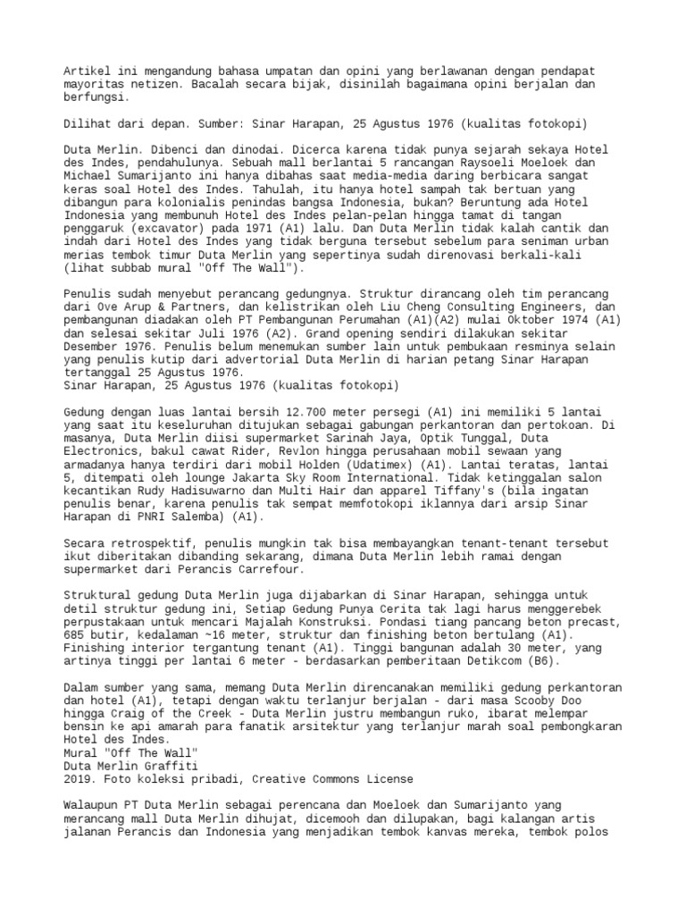 Duta Merlin Jakarta Pusat | PDF