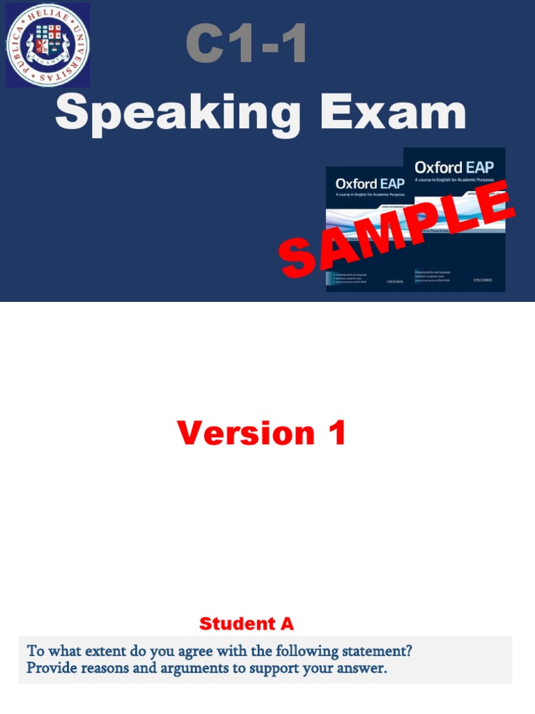 SAMPLE Speaking Exam C1-1 | PDF | Reason | Human Nature