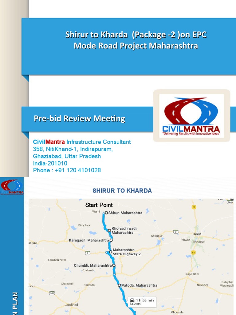 Shirur To Kharda (Package - 2) On EPC Mode Road Project Maharashtra ...