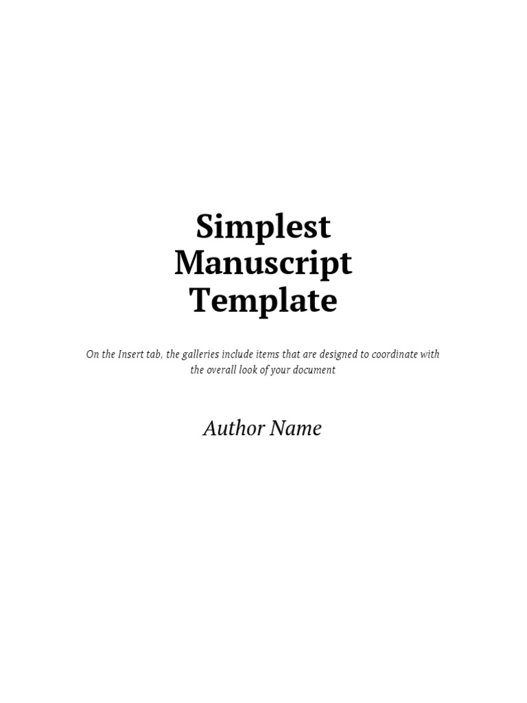 34 Book Manuscript Template in 8.5 X 11 Paper Size | PDF | Page Layout ...
