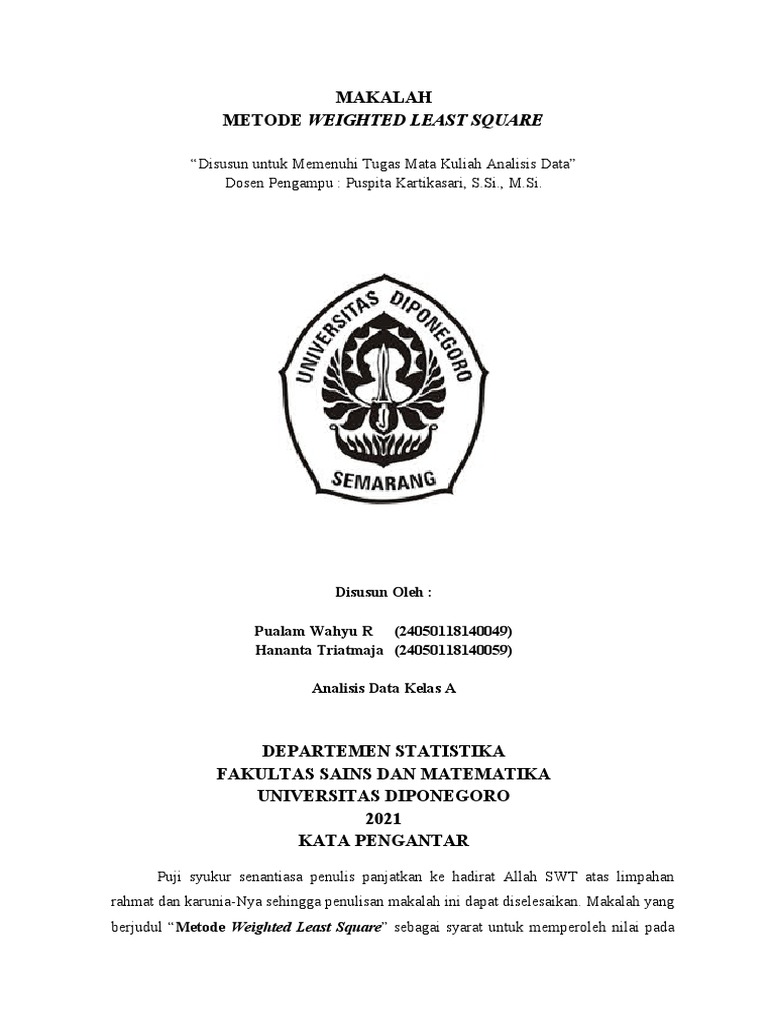 Regresi Tertimbang - Pualam&Hananta | PDF | Metode & Bahan Ajar