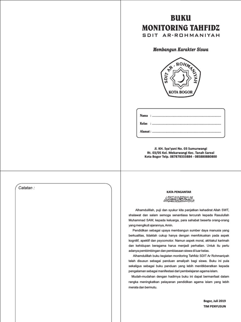 Buku Tahfidz Juli 2019 | PDF