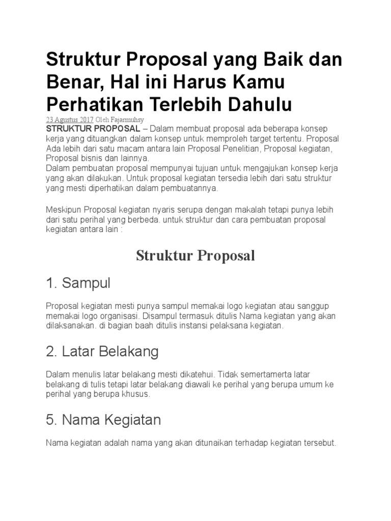 EFFECTIVE PROPOSAL STRUCTURE | PDF