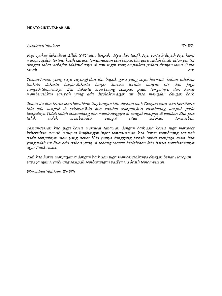 Pidato Cinta Tanah Air | PDF