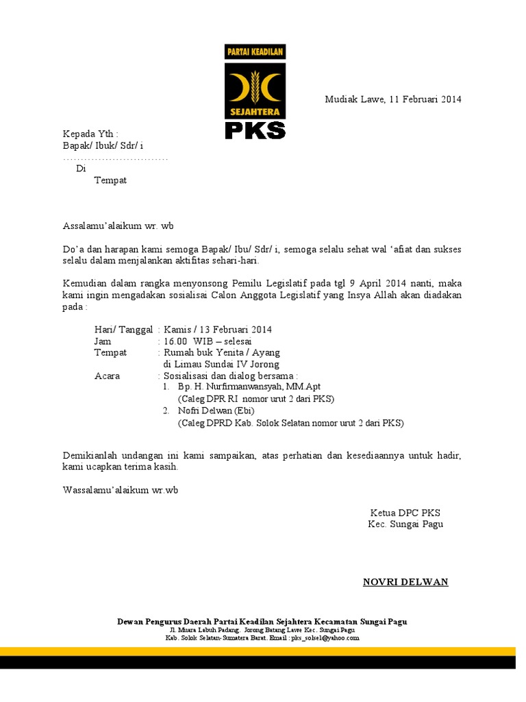Kop Surat PKS | PDF