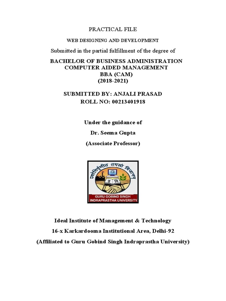 WDD Practical File | PDF | Html Element | Html