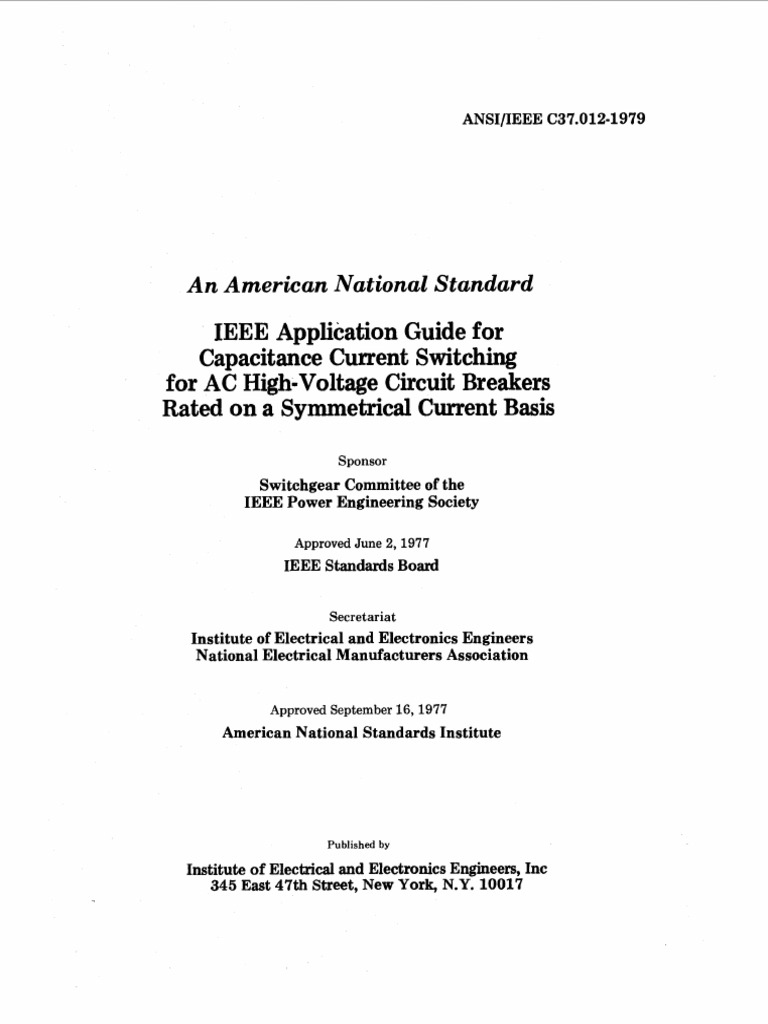 Ieee STD Ansi-Ieee c37.12-1979 | PDF | Capacitor | Electric Power Transmission