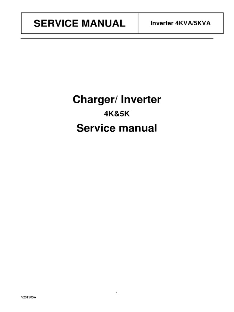 Charger/ Inverter: Service Manual | PDF | Power Inverter | Resistor