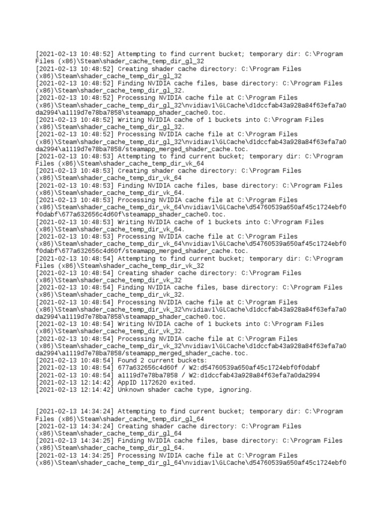 Shader Log | PDF | Directory (Computing) | Cache (Computing)