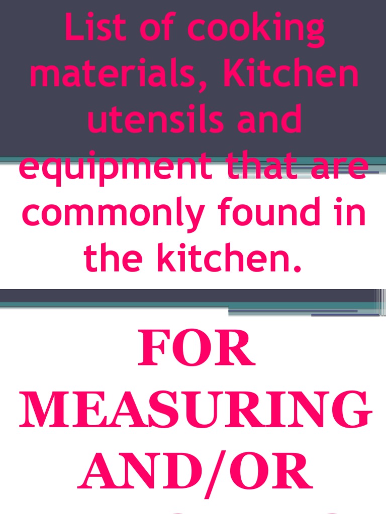 Kitchen Tools | PDF | Knife | Cooking