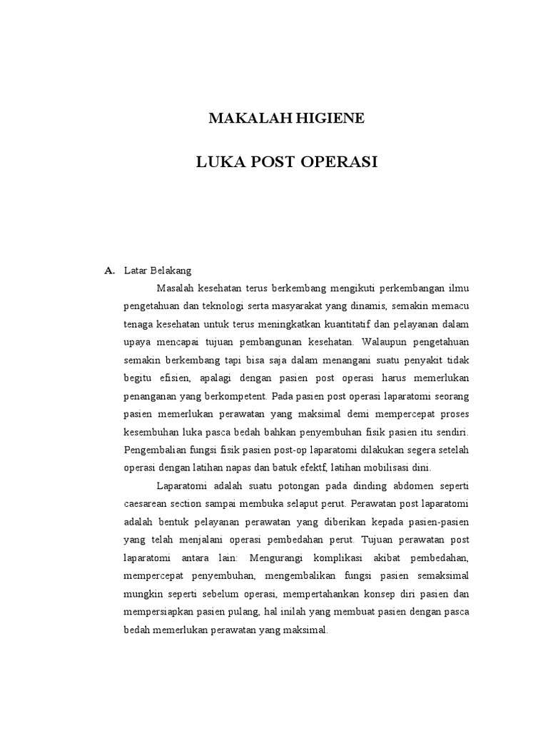 Hand Hygiene Luka Post Operasi | PDF