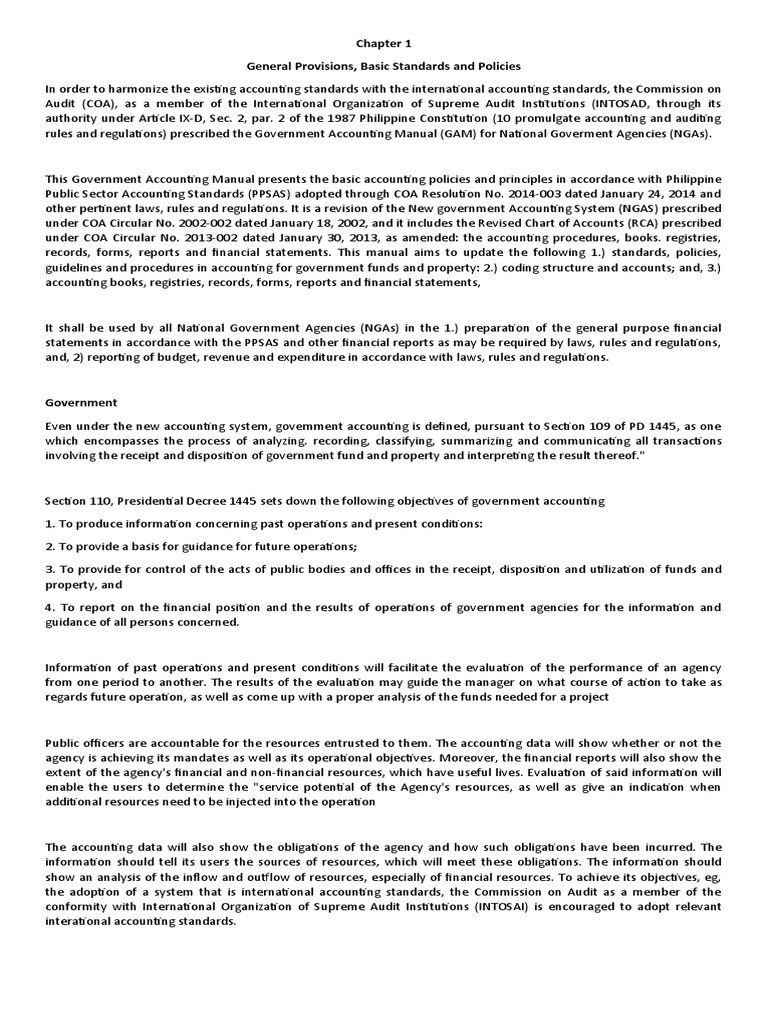 General Provisions, Basic Standards and Policies | PDF | Financial ...