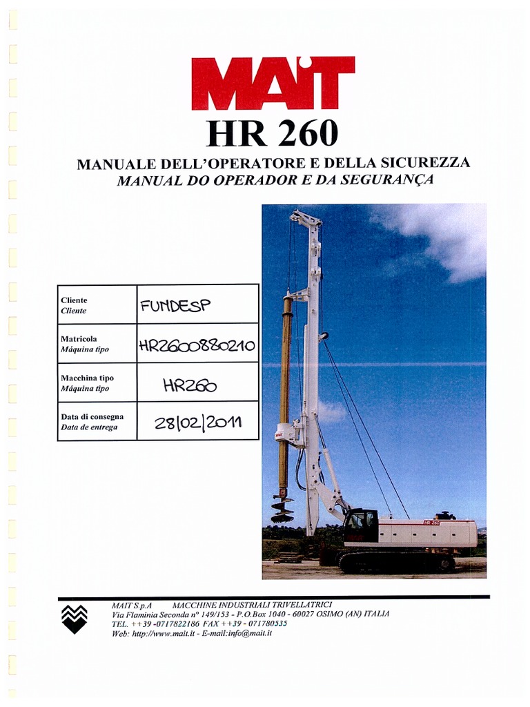 HR-260 (Manual Do Operador e Da Segurança) | PDF