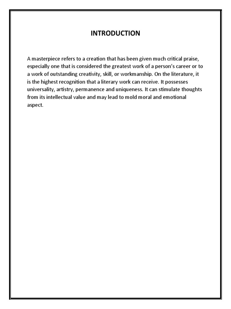 Understanding Literary Masterpieces | PDF