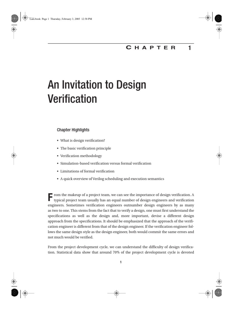An Invitation To Design Verification: Chapter Highlights | PDF | Formal ...