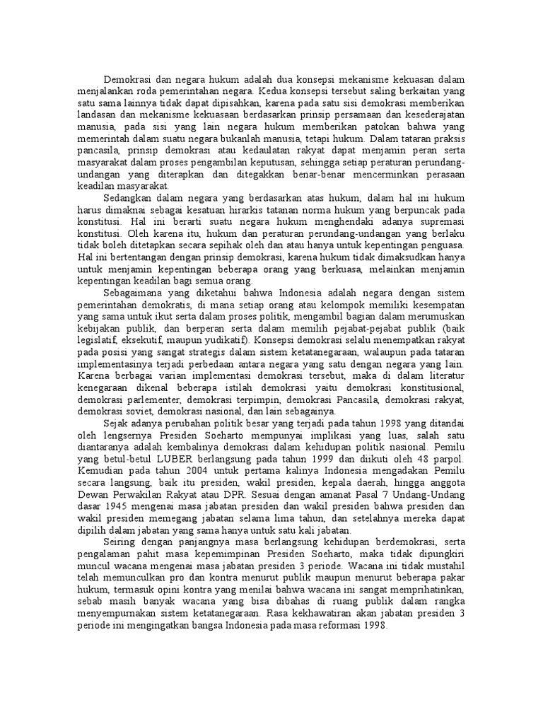 Essay Presiden 3 Periode | PDF | Hukum