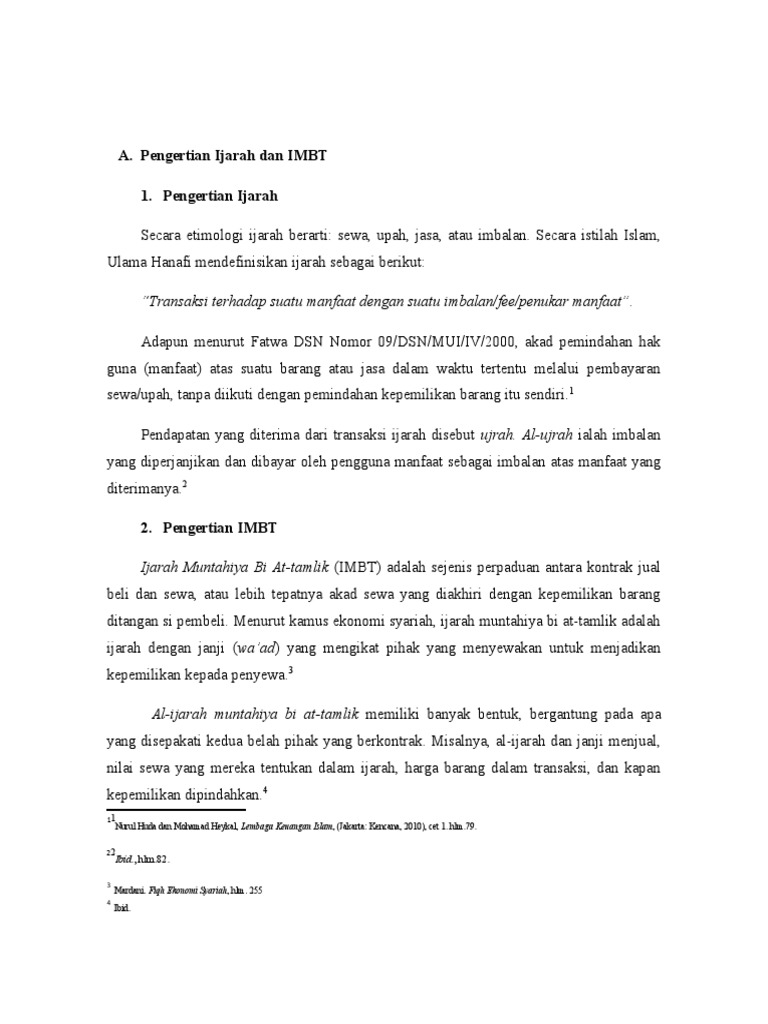 Ijarah Dan IMBT | PDF | Pengelolaan Keuangan & Uang | Ilmu Sosial
