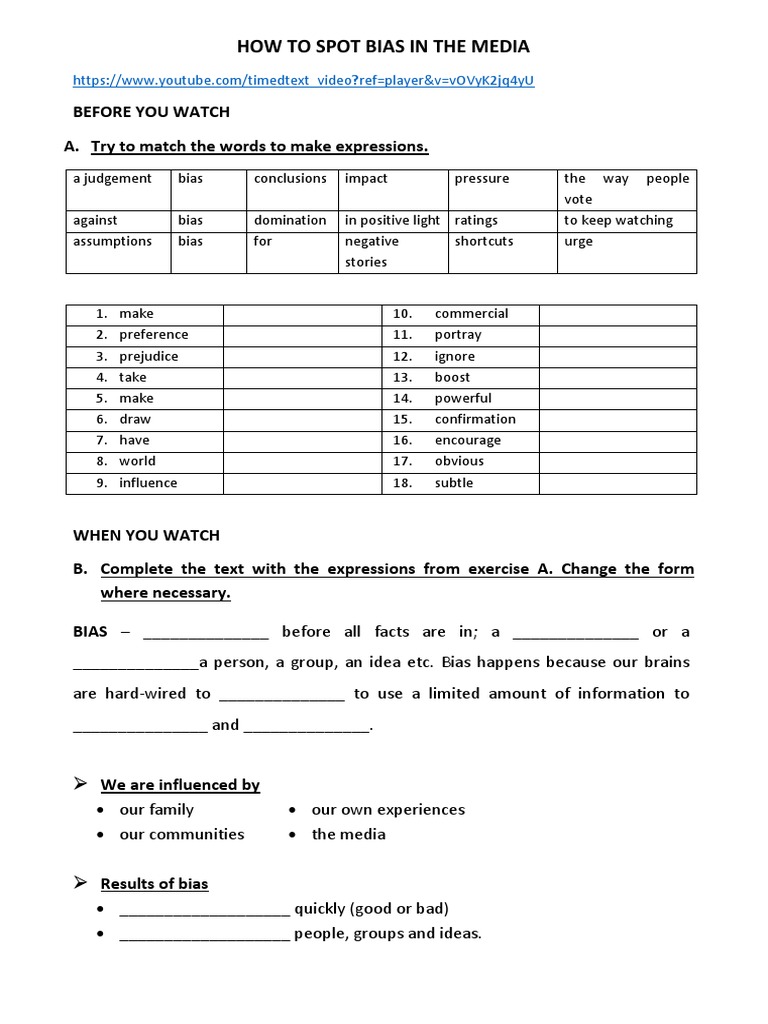 Media Bias Video Exercise | PDF | Media Bias | Bias
