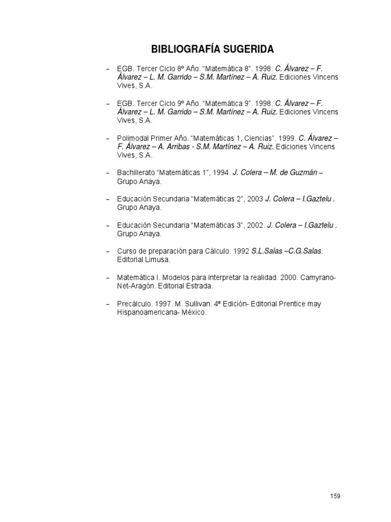 Biblio Resp Formulas | PDF | Matemática Elemental | Enseñanza de matemática
