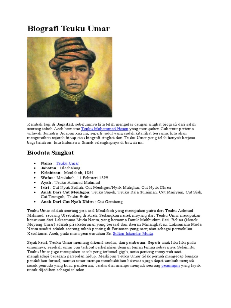 Biografi Teuku Umar | PDF