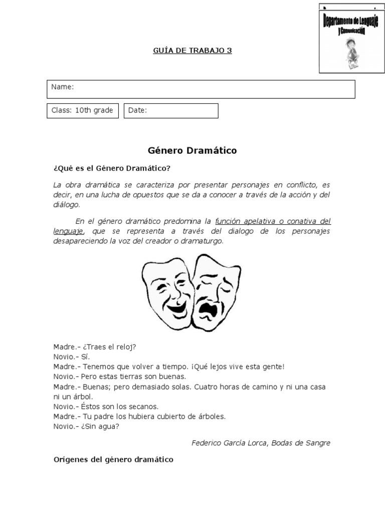 Introducción Al Género Dramático Pdf Comedia Teatro